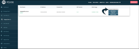 How do I create a Staging Environment? - Mshini Managed WordPress Hosting