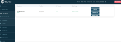 Mshini Site Tools to manage your WordPress site - Mshini Managed WordPress Hosting