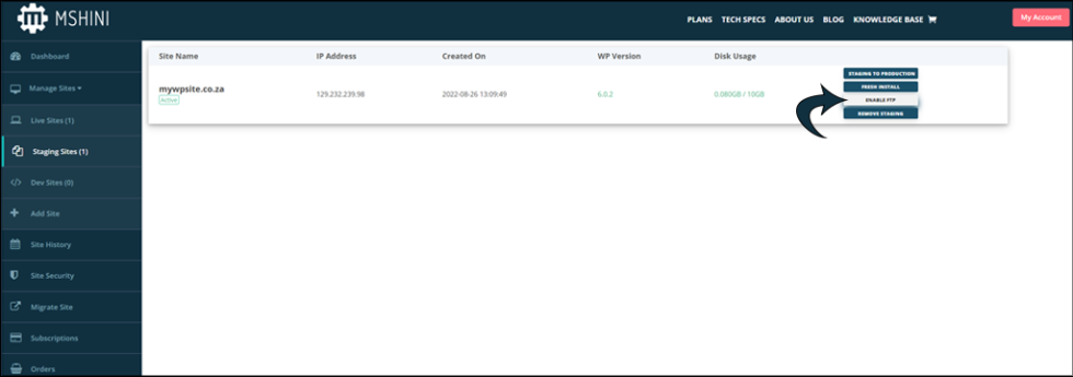 How to enable FTP access - Mshini Managed WordPress Hosting How to enable FTP access - Mshini Managed WordPress Hosting